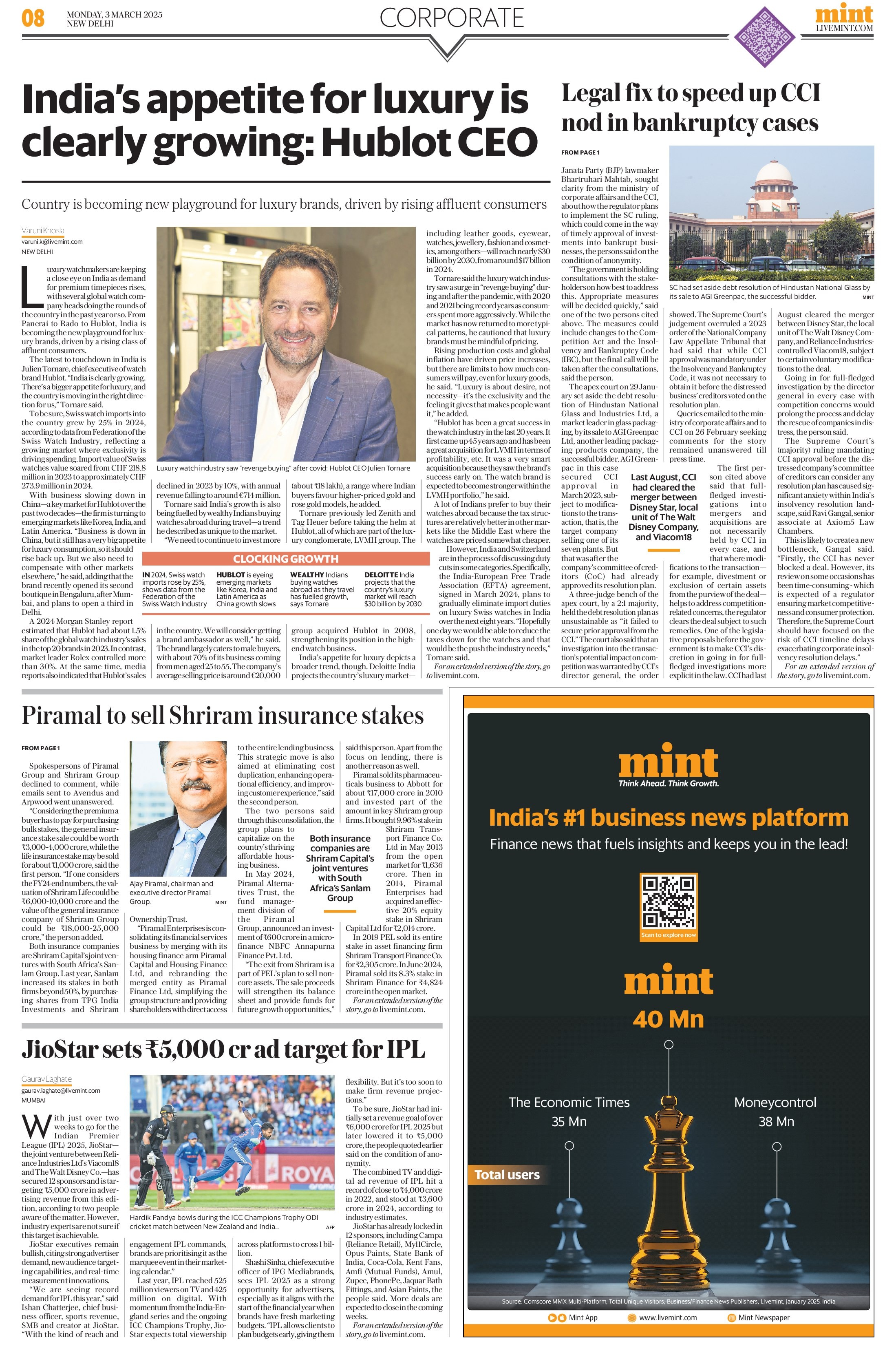 Livemint ePaper: Business News Paper, Business ePaper Online